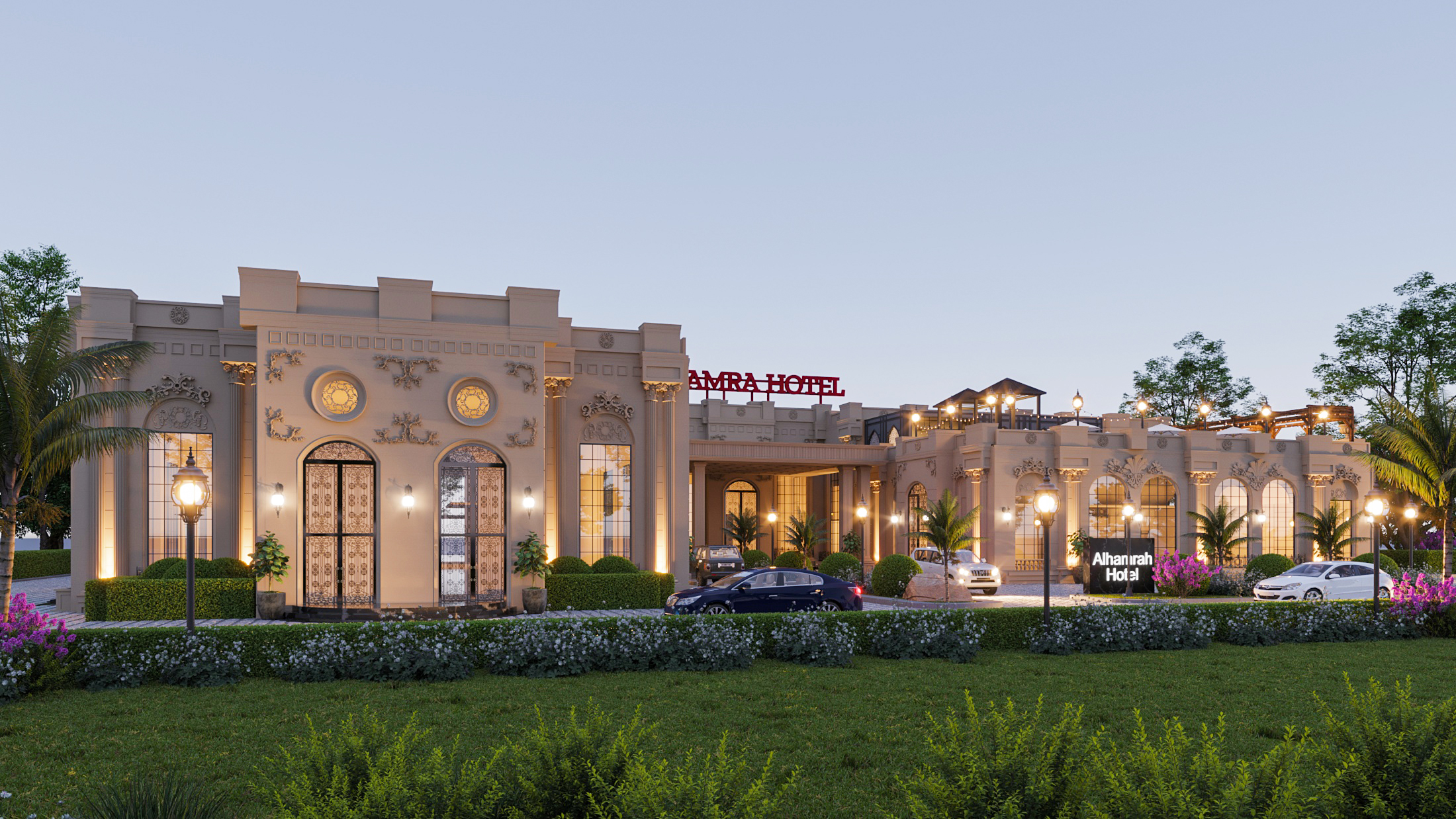 Al Hamra Hotel 3D Exterior Rendering